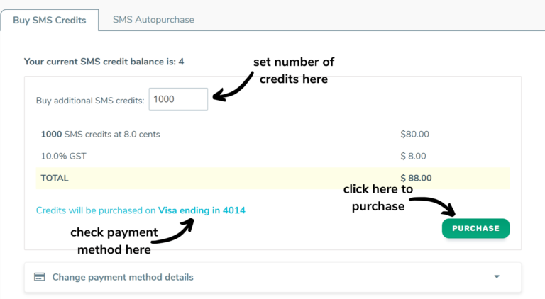 Purchasing SMS credits - TalkBox Support Centre