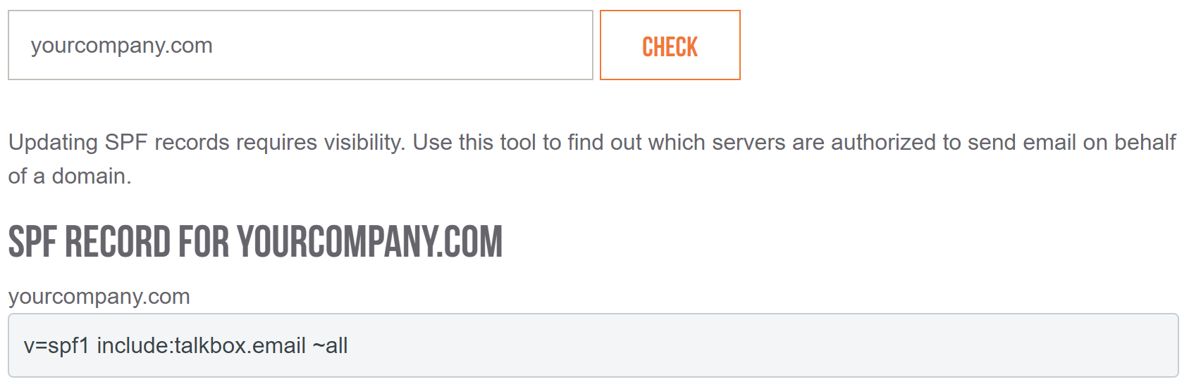 Creating an SPF record - TalkBox Support Centre