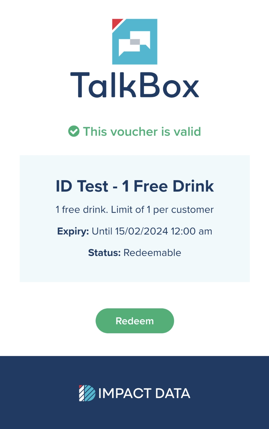 How to redeem a voucher (vouchers part 3) - TalkBox Support Centre