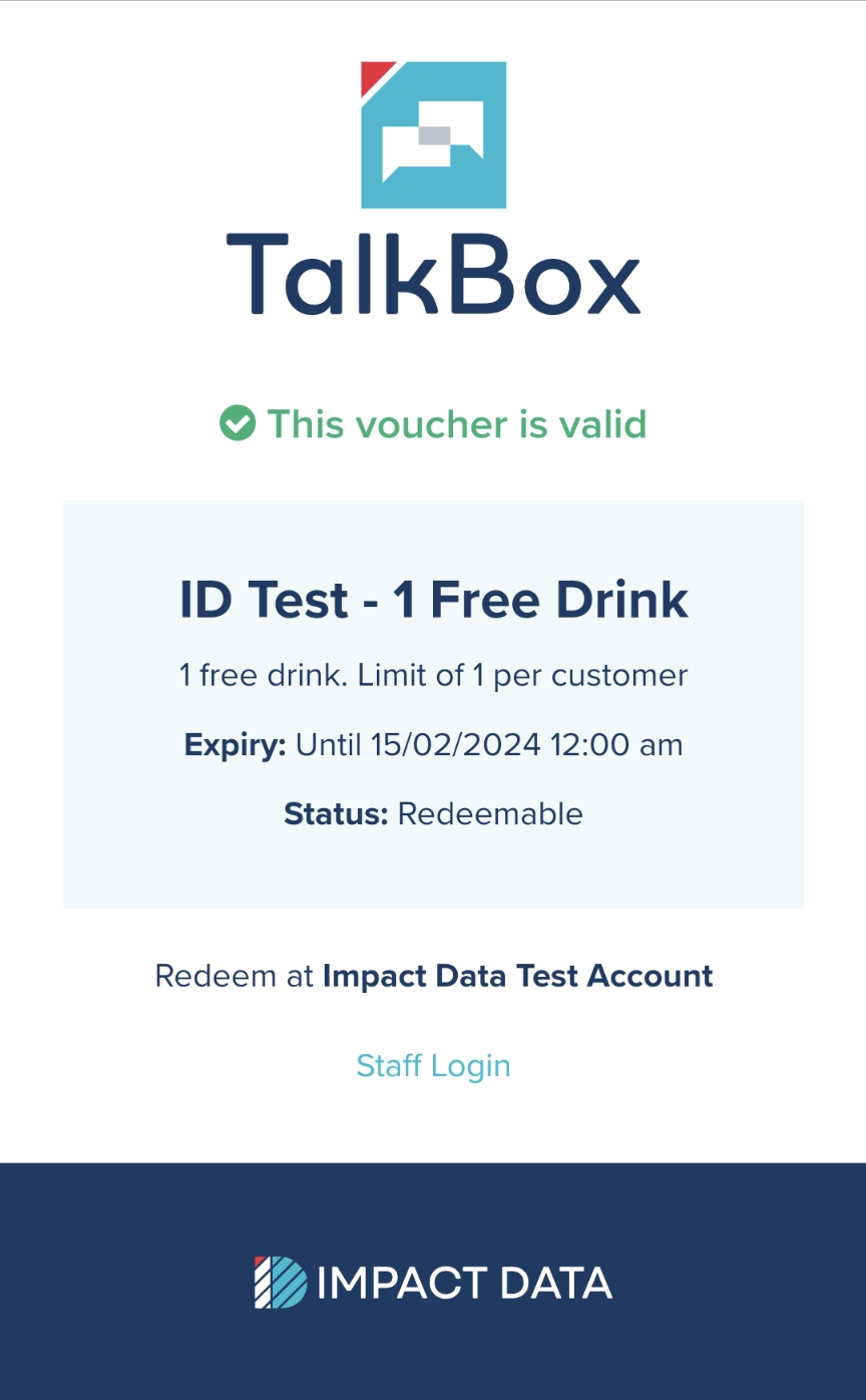 How to redeem a voucher (vouchers part 3) - TalkBox Support Centre